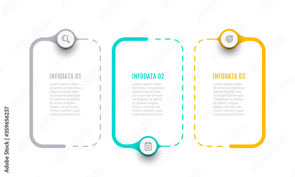 Vector Infographic label design with icons and number options. Business ...
