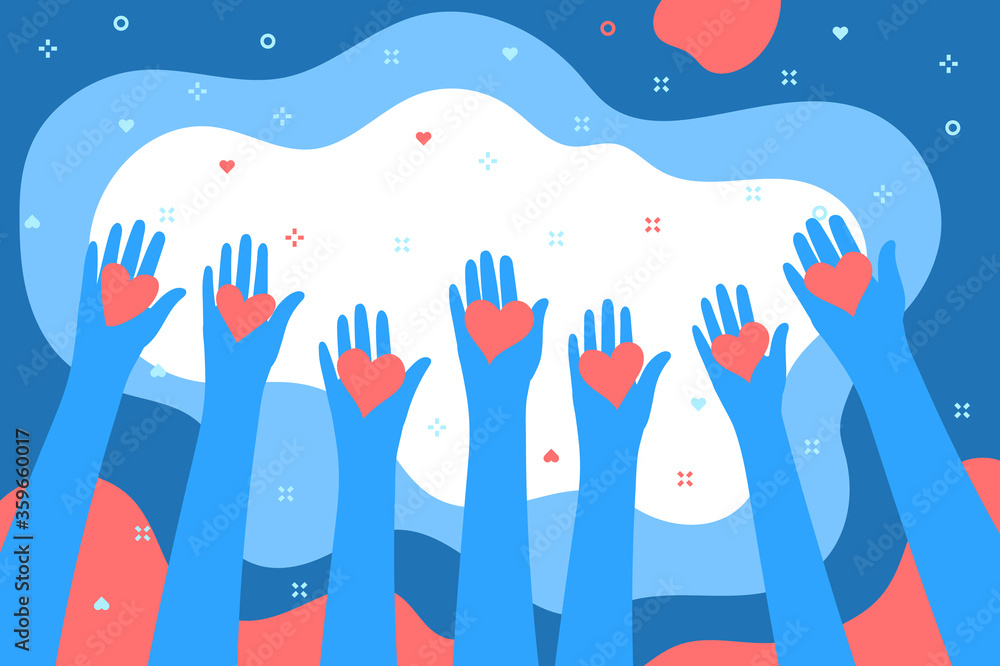Concept of charity and donation. Give and share your love to people ...
