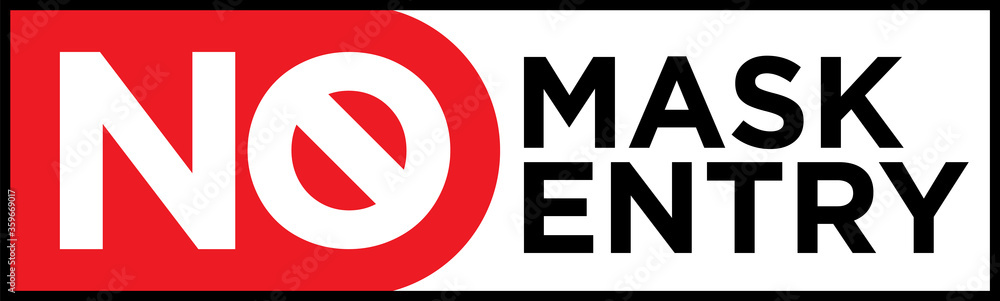 Warning sign without a face mask no entry and keep a distance. Vector ...