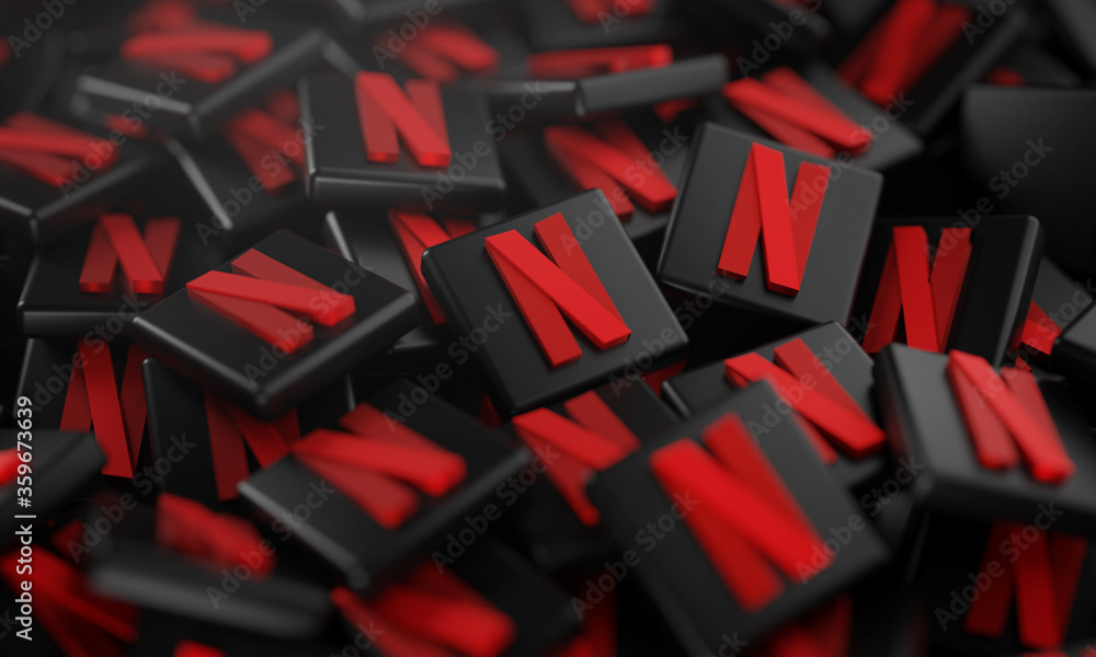 Pile of 3D Netflix Logos ilustración de Stock | Adobe Stock