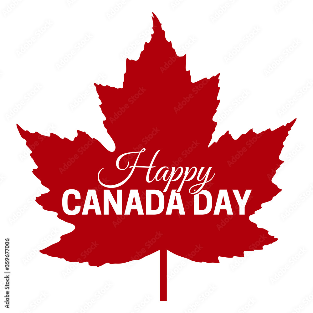 Happy Canada Day Isolated Illustration Sign Stock Vector | Adobe Stock
