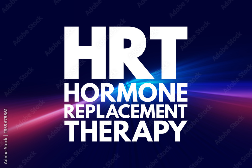 HRT - Hormone Replacement Therapy acronym, medical concept background ...