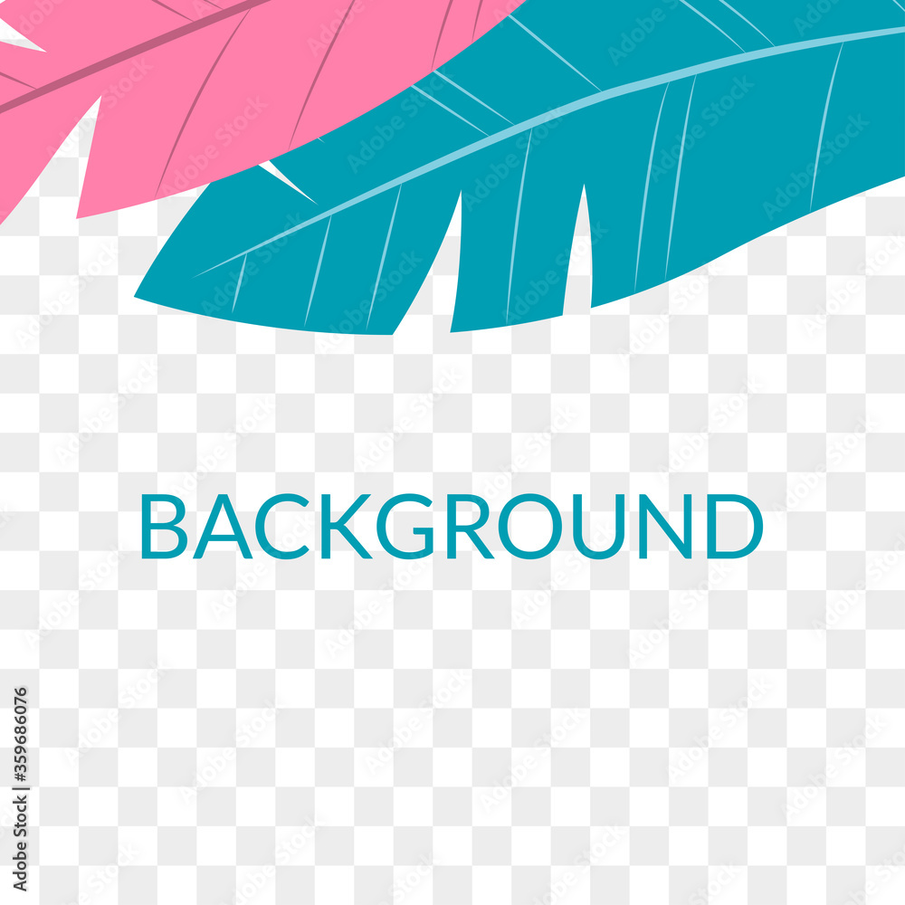 Social media post frame background with leaves or plants. Floral ...