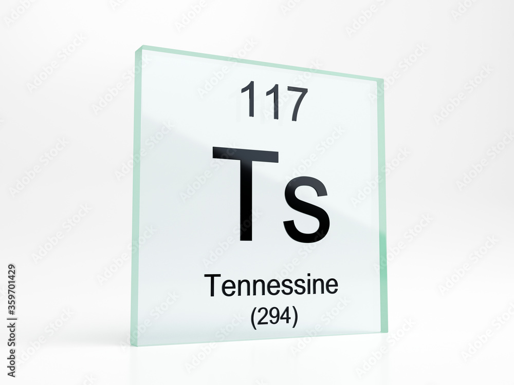 Tennessine element symbol from periodic table on glass icon - realistic ...
