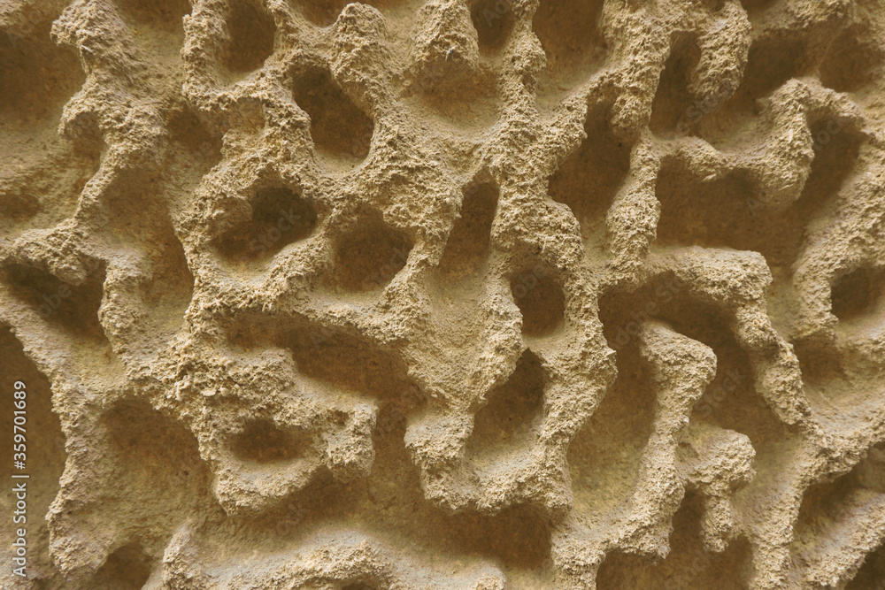 Porous sand stone structure with deep holes for backgrounds Stock-Foto ...