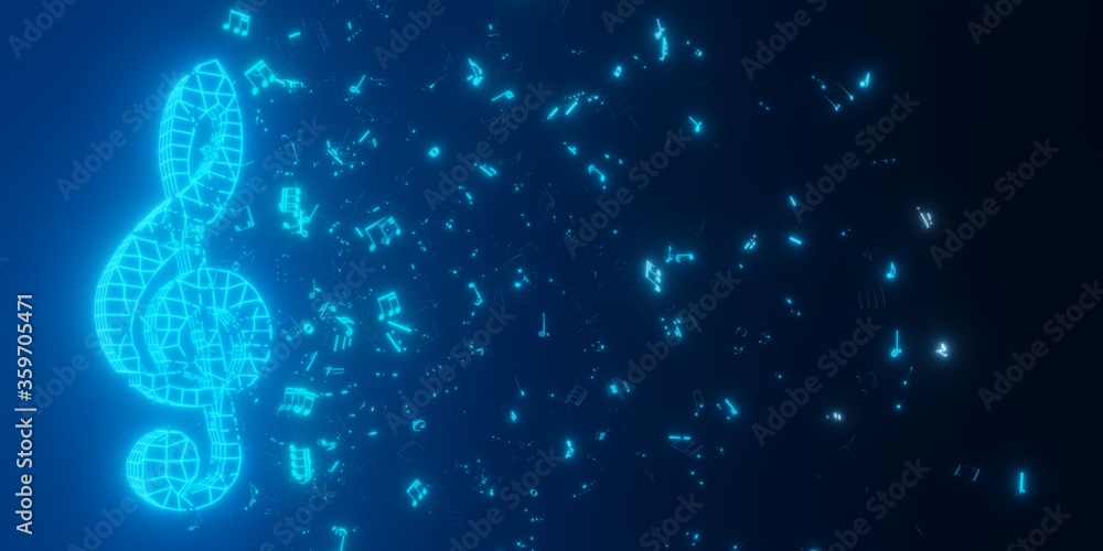 Blue Musical Notes Symbols