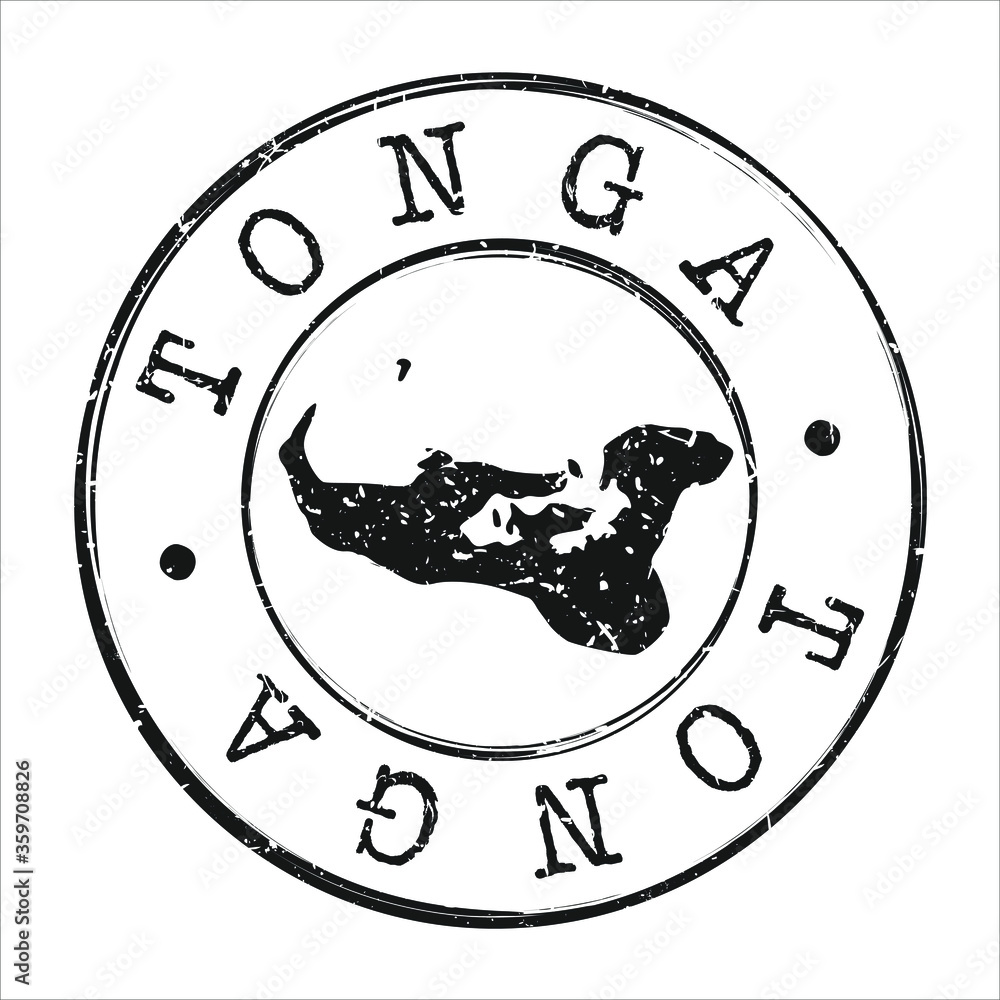 Tonga Map Symbol. Round Design Stamp. Travel and Business Vector. Stock ...