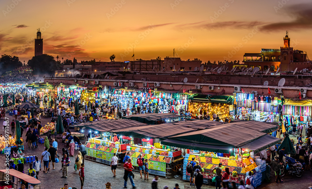 Jemaa el-Fnaa is a square and market place in Marrakesh's medina ...