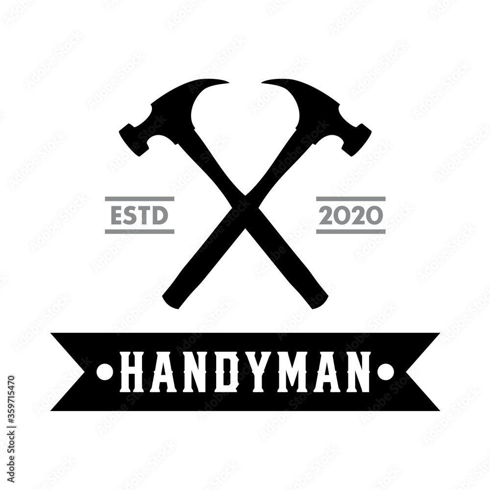 Handyman Logo. Hammer Logo Design Vector Stock Vector | Adobe Stock
