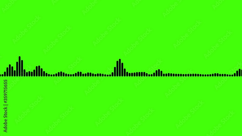 audio wave or frequency digital animation effect 4K movement on green ...