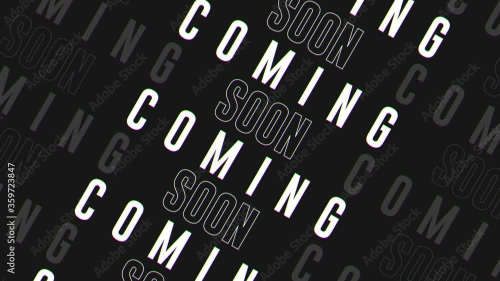 Coming soon loop text animation on transparent background. Horizontal ...