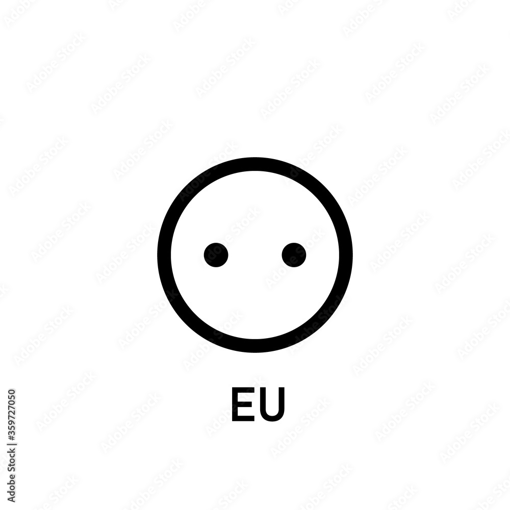 EU socket icon. Clipart image isolated on white background Stock Vector ...