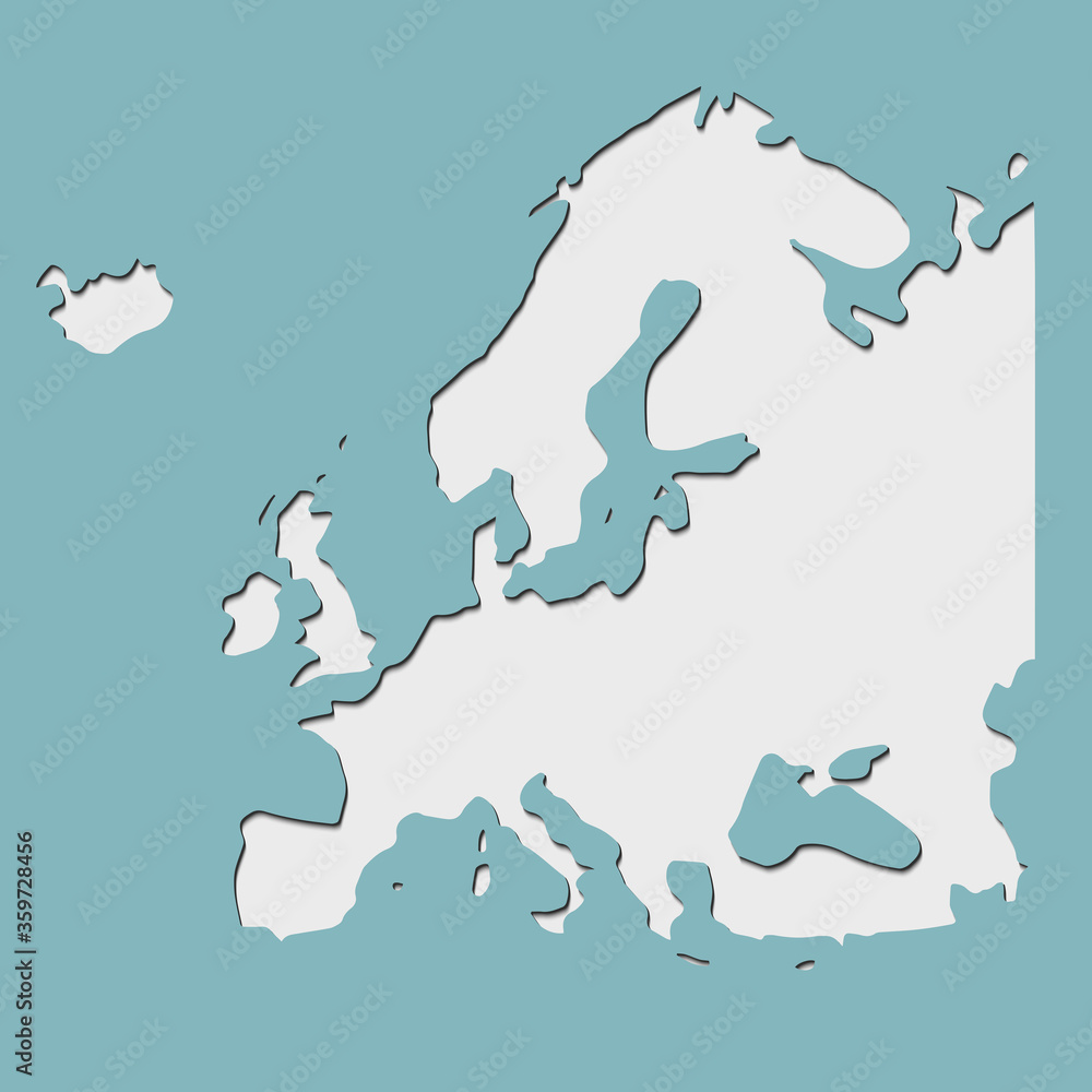 Retro paper cut style of Europe map, Vector illustration Stock Vector ...