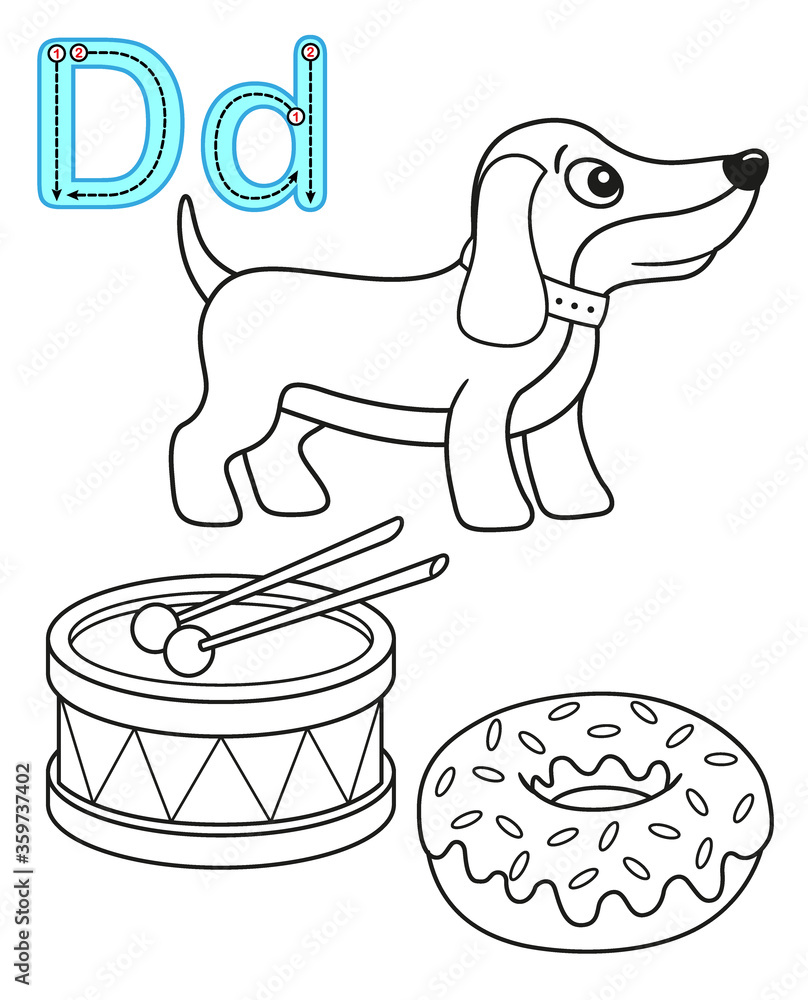 Printable coloring page for kindergarten and preschool. Card for study ...