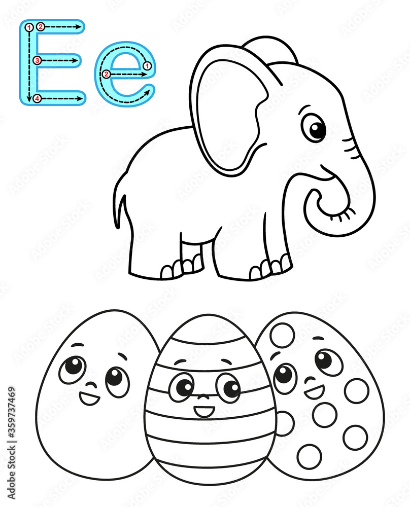 Printable coloring page for kindergarten and preschool. Card for study ...