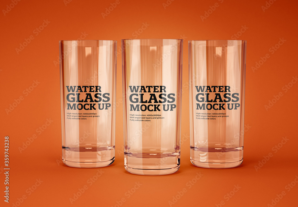 Realistic Water Glass Mockup Stock Template | Adobe Stock