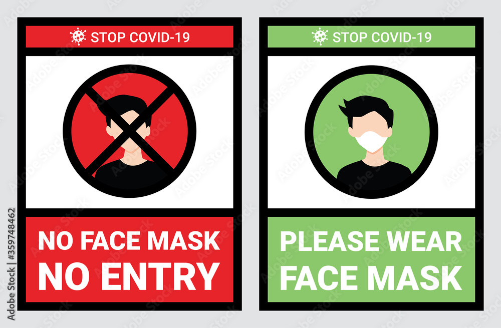No face mask, No entry to protect and prevent from Coronavirus or Covid ...