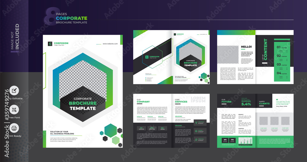 Corporate business brochure, annual report, catalog, magazine template ...