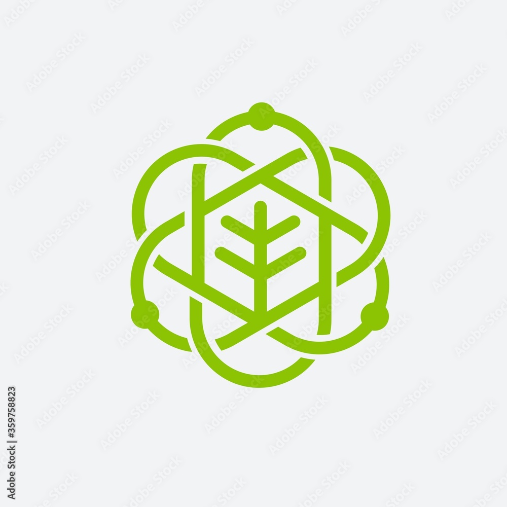 Biotech leaf vector template logo Stock Vector | Adobe Stock