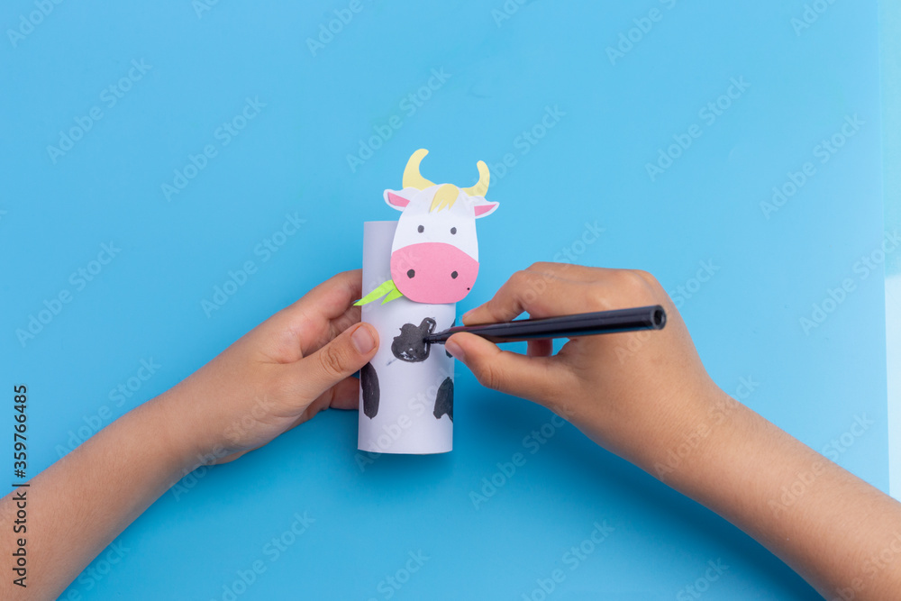 cow craft concept for kid and kindergarten, year of the ox, how to make ...