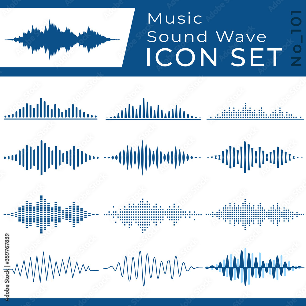 Poster Sound waves icon set – Wall Art | UkPosters