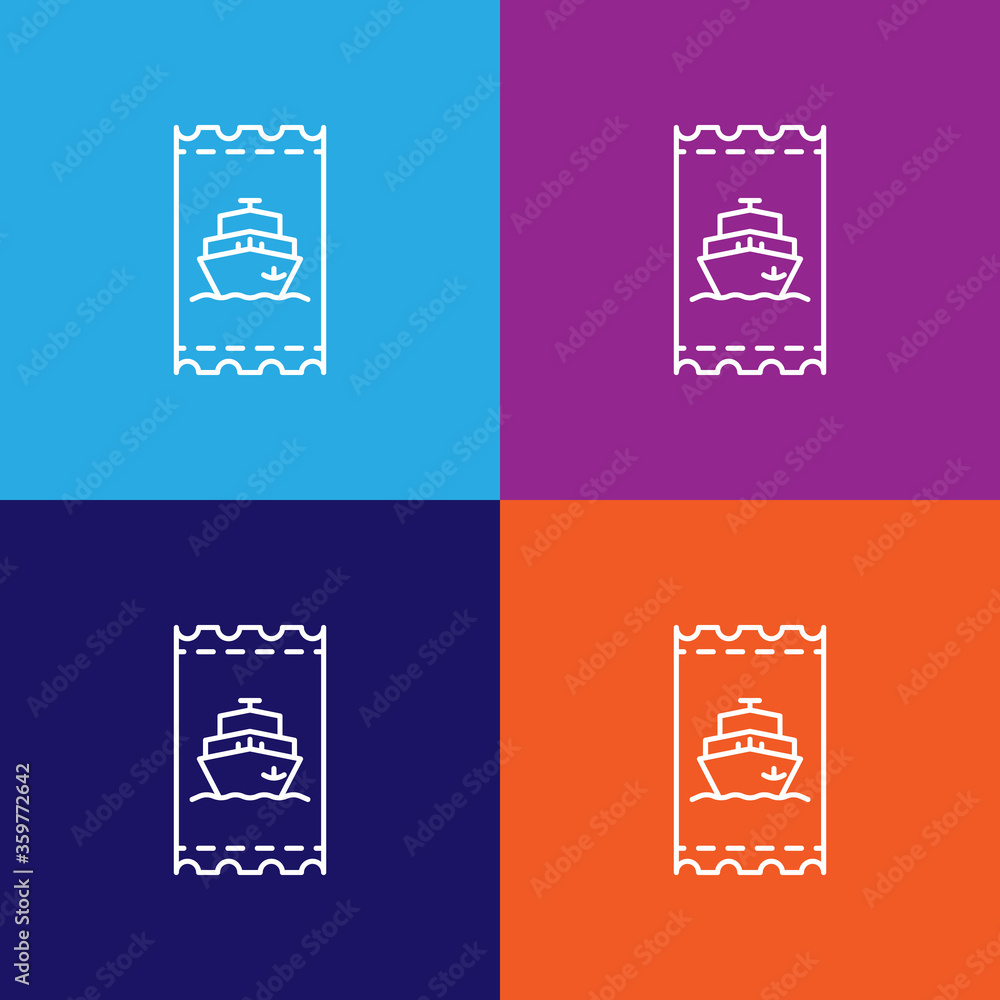 Travel ticket outline icon. Elements of travel illustration icon. Signs ...