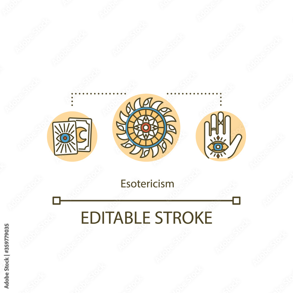 Esoteric concept icon. Sacred knowledge. Belief system. Religious ...