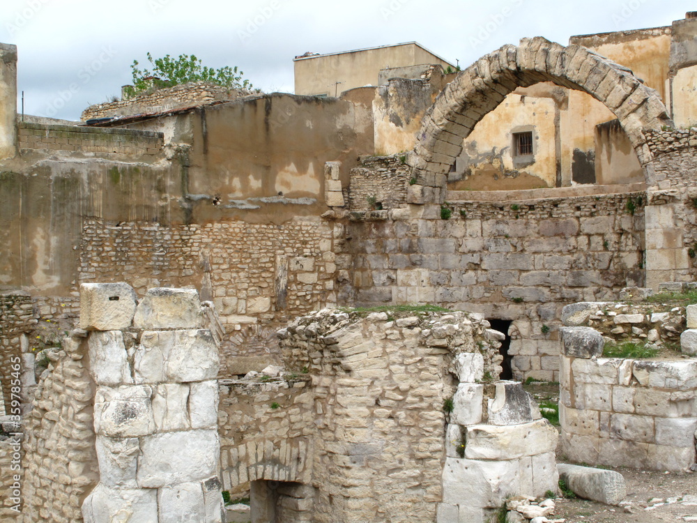 LE KEF, TOWN IN TUNISIA. ANCIENT ROMAN AND EARLY CHRISTIAN RUINS. Stock ...