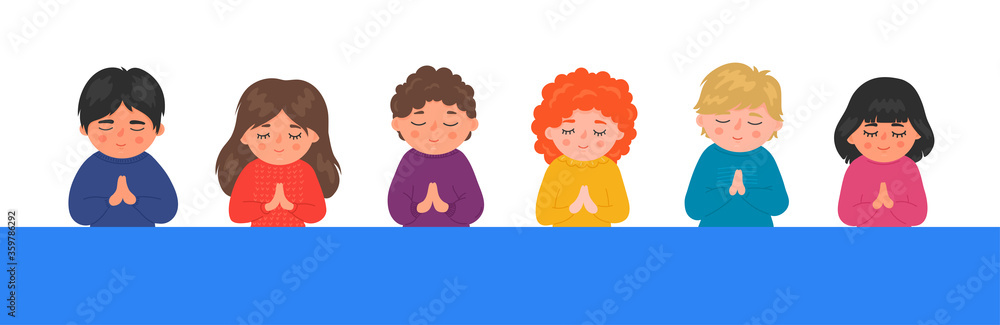 Praying children border. Religion education. Children's christian ...