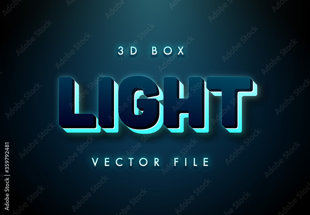 3D neon Light Box Text Effect Stock Template | Adobe Stock