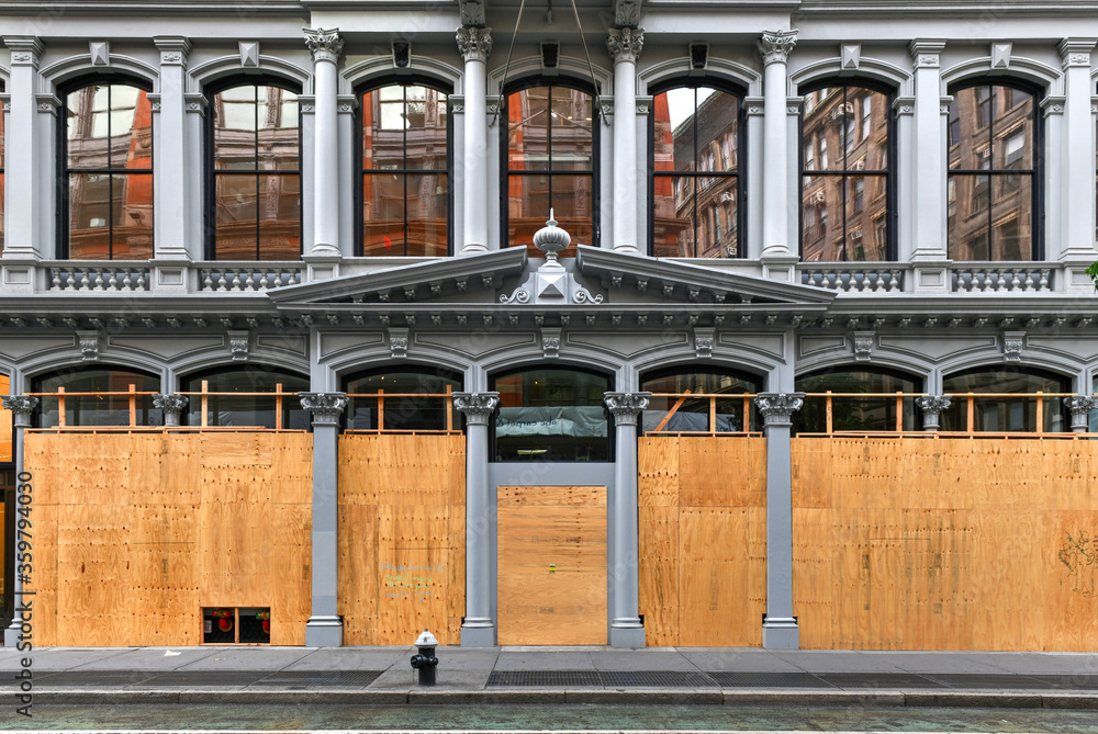 Boarded Up Stores - New York City Stock Photo | Adobe Stock