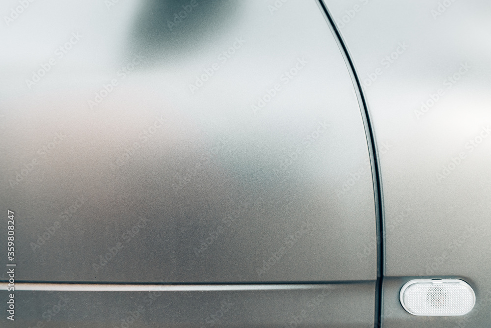 Modern lines in a metallic chassis design of car doors with matte paint ...