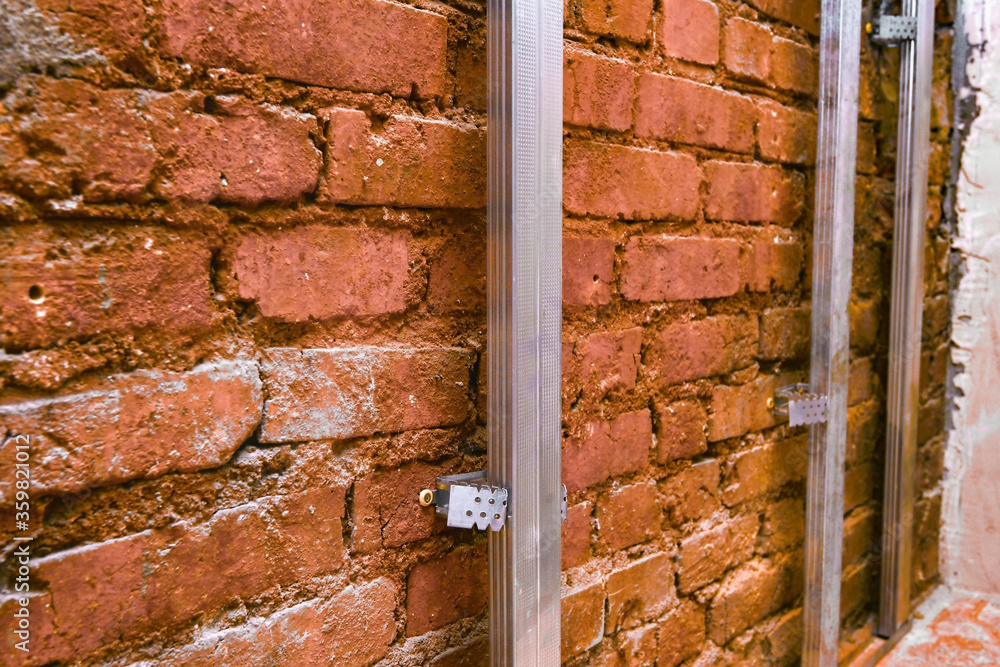 Plasterboard construction, fastening and installation of the profile to ...