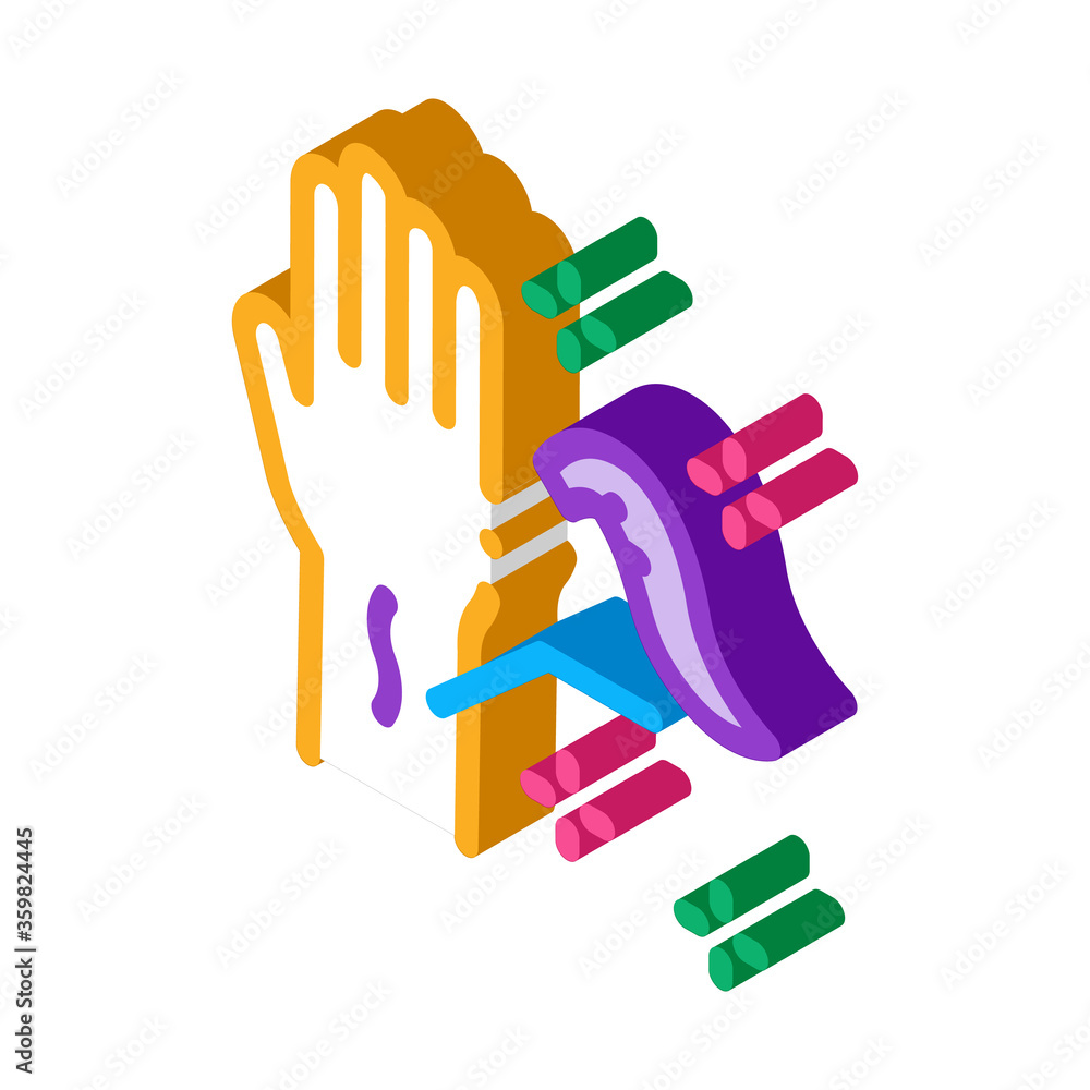 application of leeches on arm icon vector. isometric application of ...