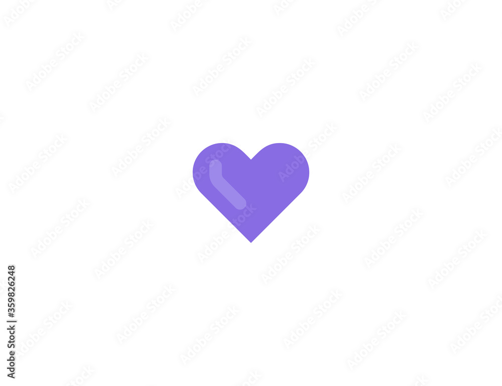 Purple Heart vector flat icon. Isolated Love Heart emoji illustration ...