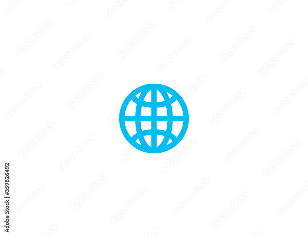 Globe with Meridians vector flat icon. World Wide Web. WWW Internet ...