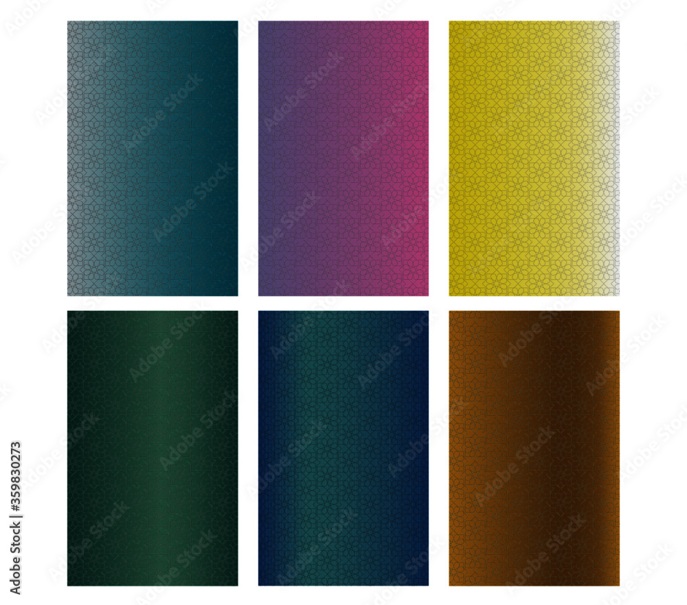 Islamic Pattern Vector, Set of 6 colors. Islamic background. Vintage ...