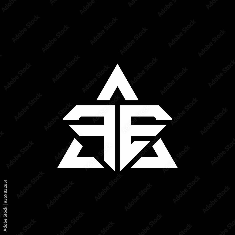 FE monogram logo with diamond shape and triangle outline Stock Vector ...