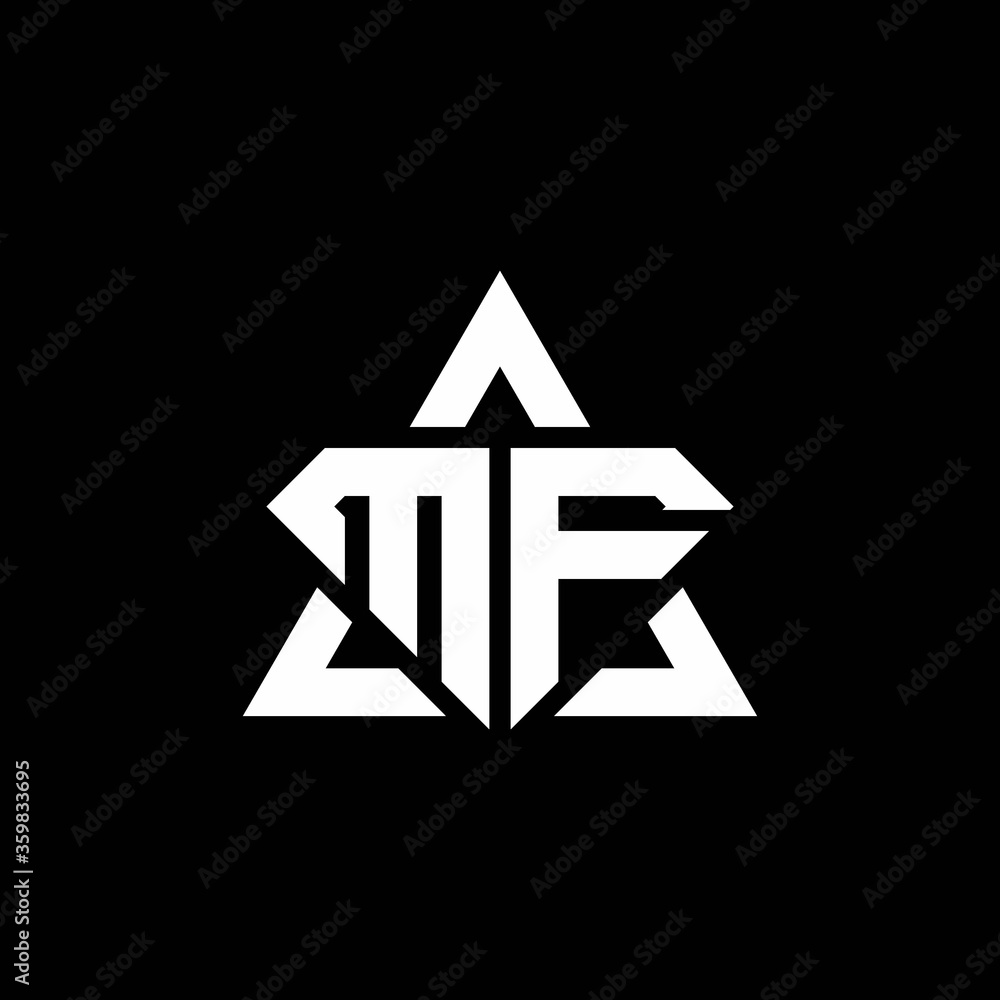 MF monogram logo with diamond shape and triangle outline Stock Vector ...