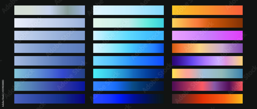Modern color palette for flat design. An example of color gradient ...