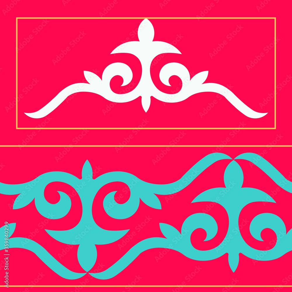Set of seamless border and vector ornamental elements with motifs of ...