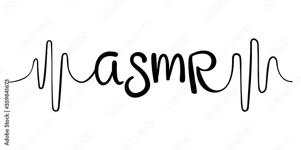 Hand drawn asmr lettering joined to the curve with musical waves ...