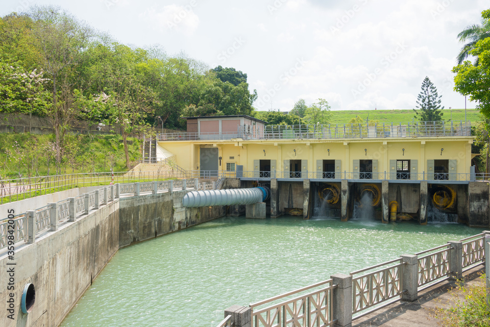 Wusanto Dam in Guantian District, Tainan, Taiwan. The dam was designed ...