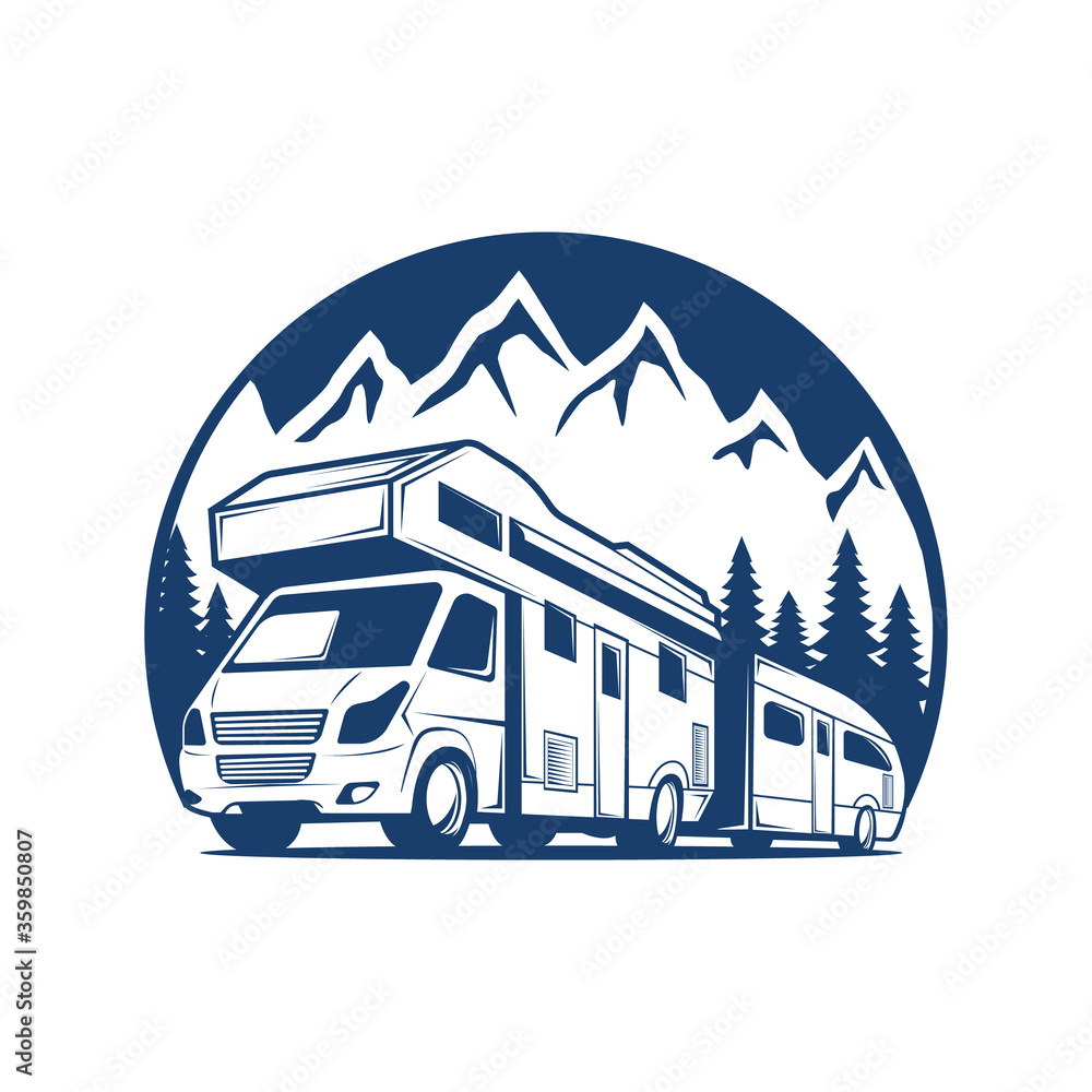 RV recreational Van logo Stock Vector | Adobe Stock