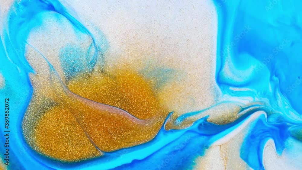 Fluid art painting video, abstract acryl texture with flowing effect ...