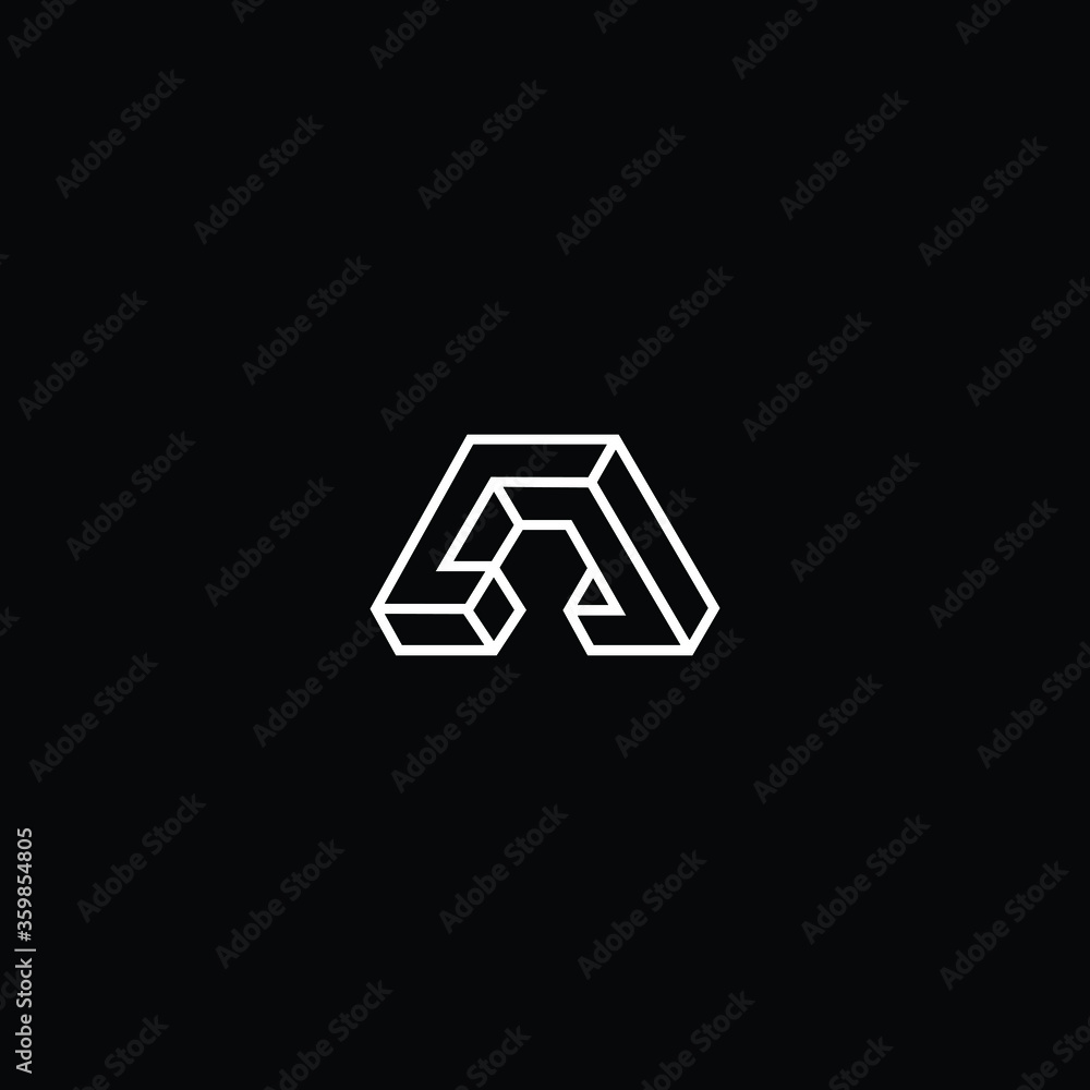 Professional Innovative 3D Initial A logo and AA logo. Letter A AA ...