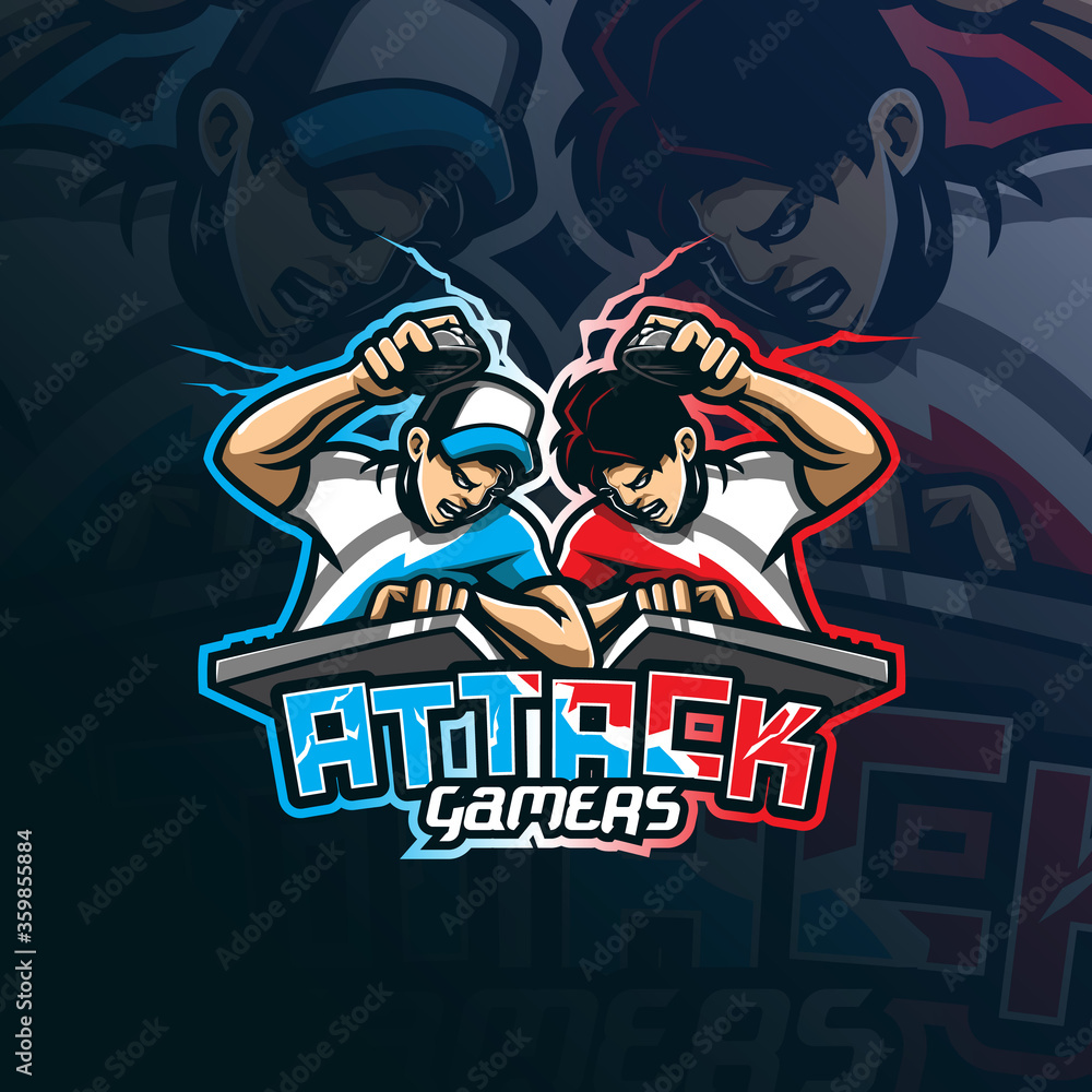 gamer mascot logo design vector with modern illustration concept style ...