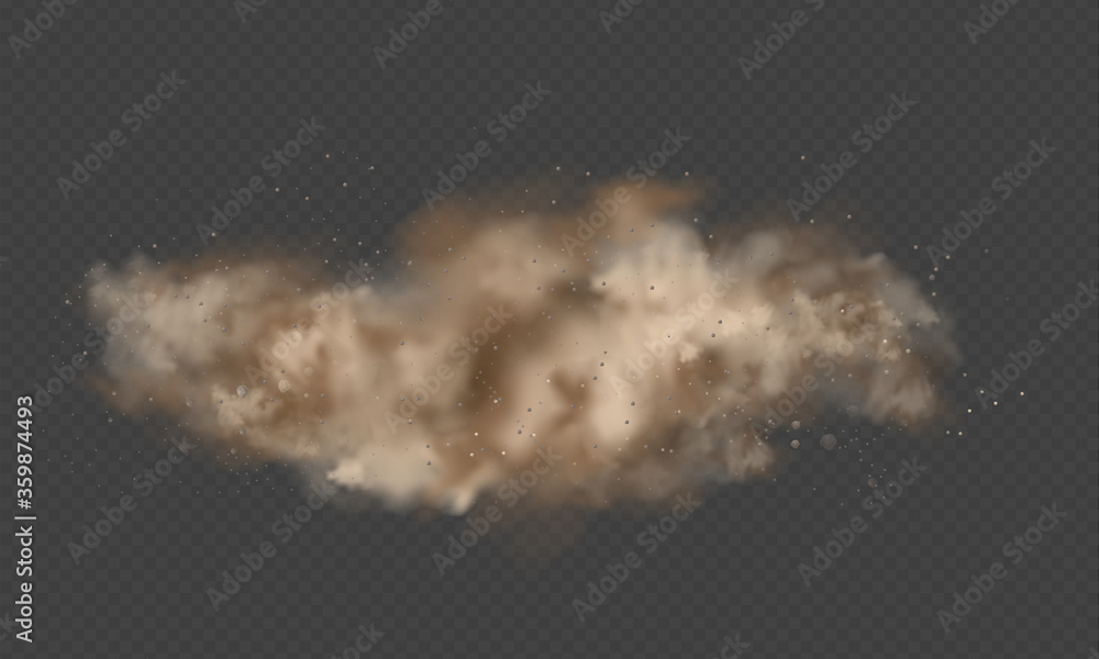 Dust explosion, sandstorm, powder burs on transparent background ...