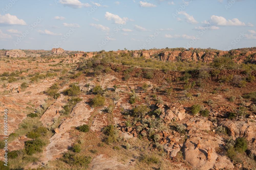 Landscape View of the rugged terrain and vegetation at Mapungubwe ...