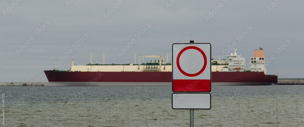 WARNING SIGN - Information board about the prohibition of entering the ...